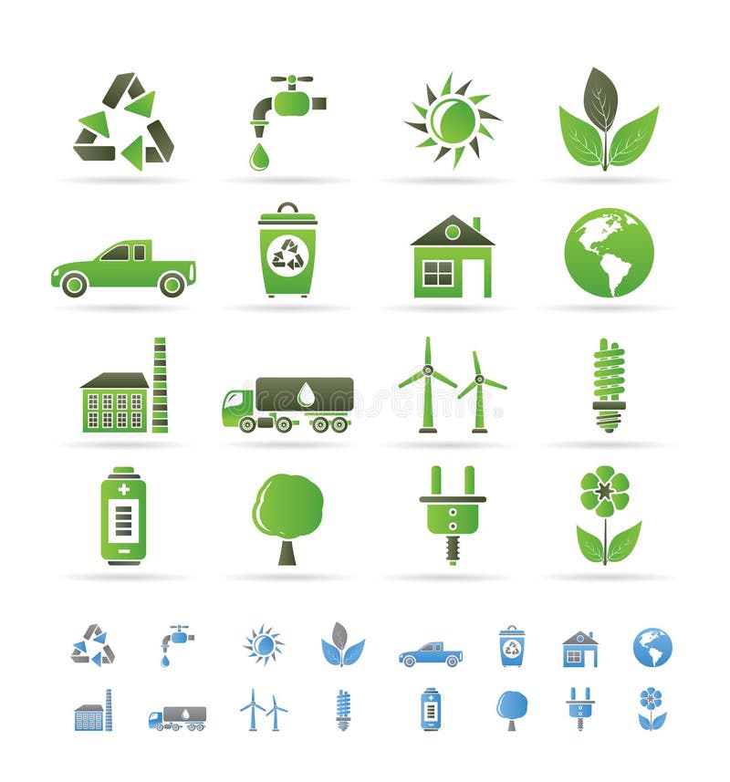 Green environment ECO icon stock vector. Illustration of environmental ...