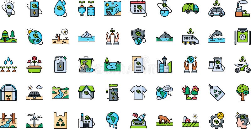 Ecology Environment Icons High-Quality Vector Icons Collection with ...