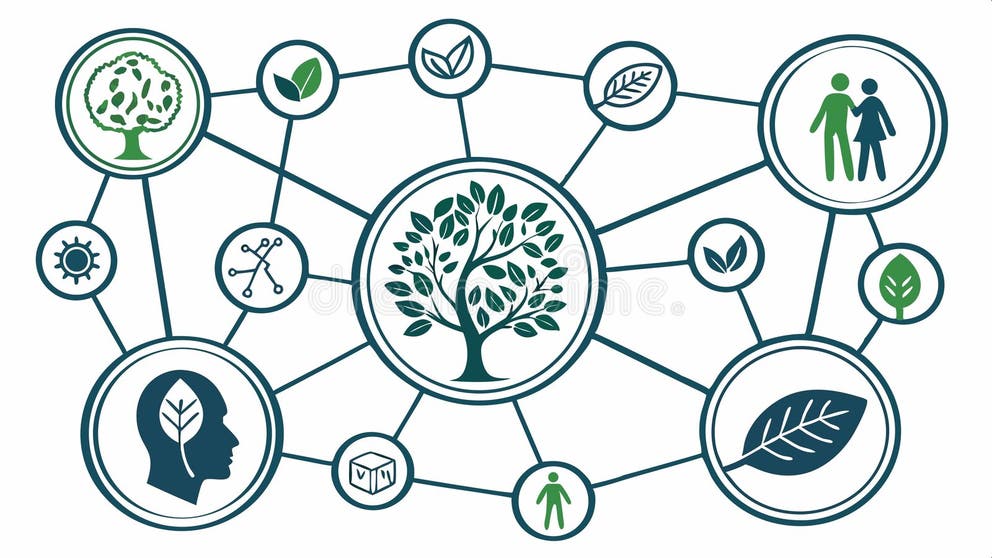 Ecology and Environment Network Diagram, Nature Conservation Vector ...
