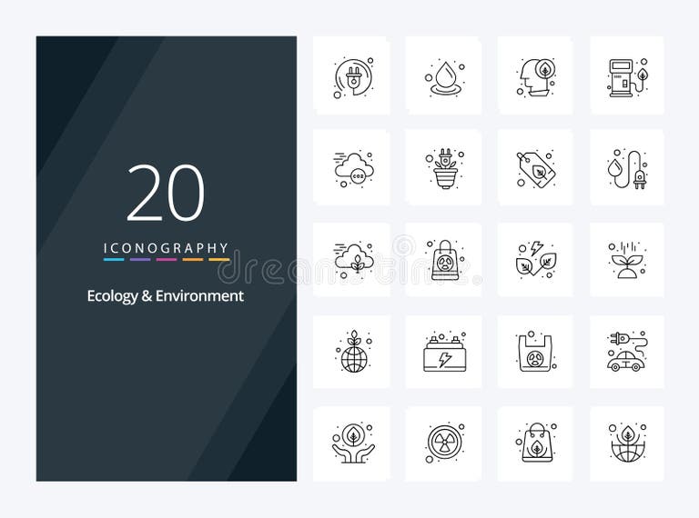 20 Ecology and Environment Outline Icon for Presentation Stock Vector ...
