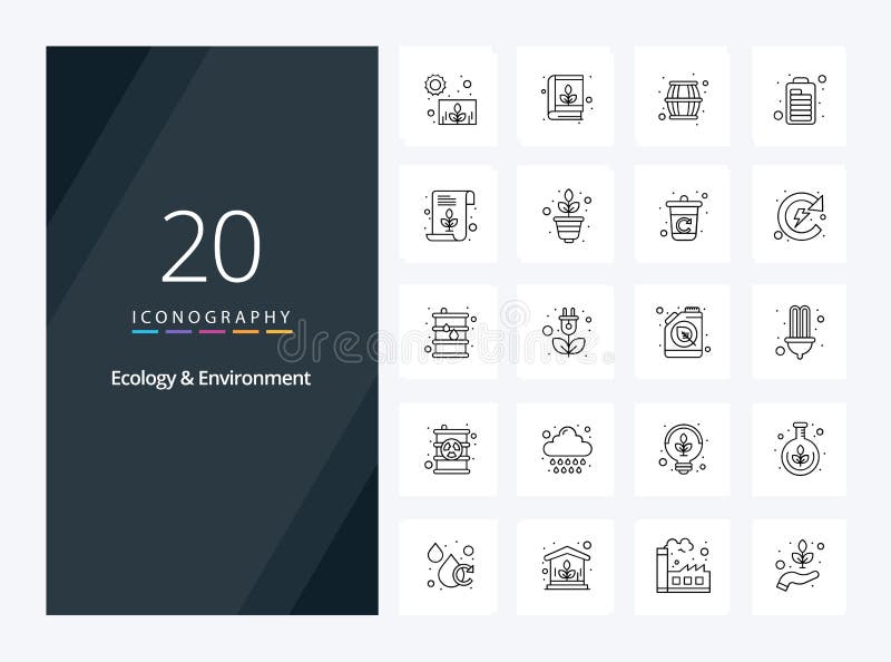 20 Ecology and Environment Outline Icon for Presentation Stock Vector ...