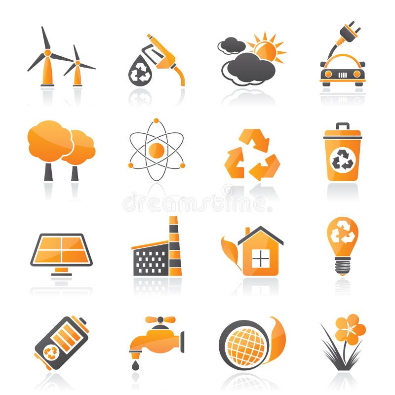 Environmental Protection Icon Set Stock Vector - Illustration of nature ...
