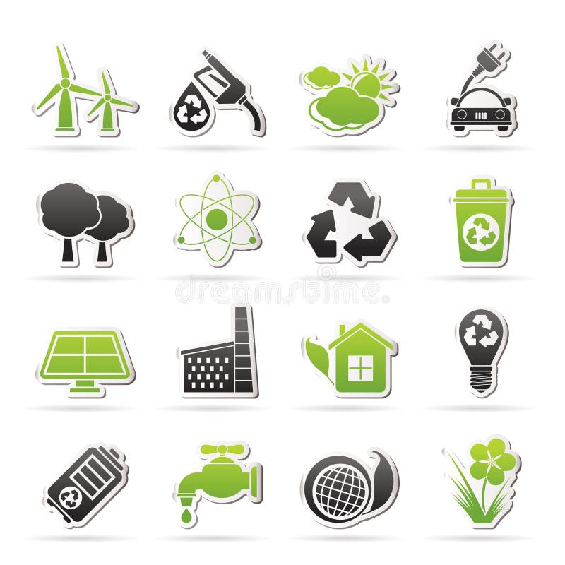 Environment icon set stock vector. Illustration of planet - 11184881