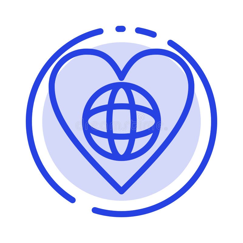 Ecology, Environment, World, Heart, Like Blue Dotted Line Line Icon ...