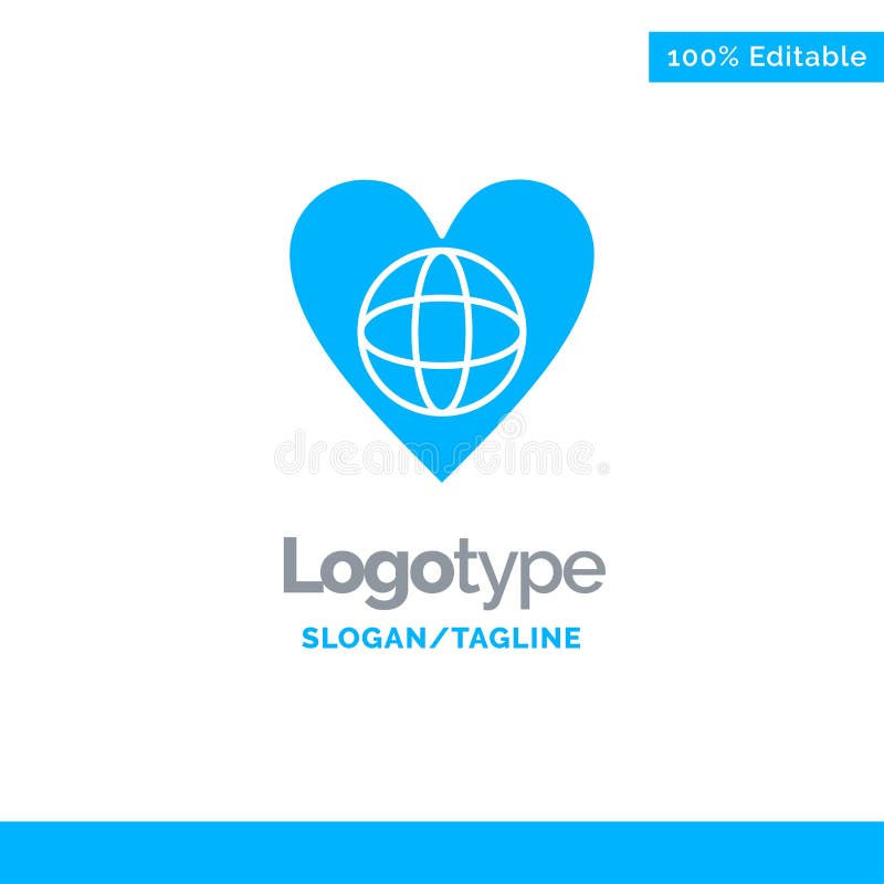 Ecology, Environment, World, Heart, Like Blue Solid Logo Template ...