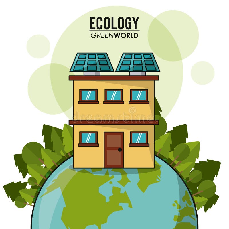Solar Panel and Ecology Design Stock Vector - Illustration of support ...