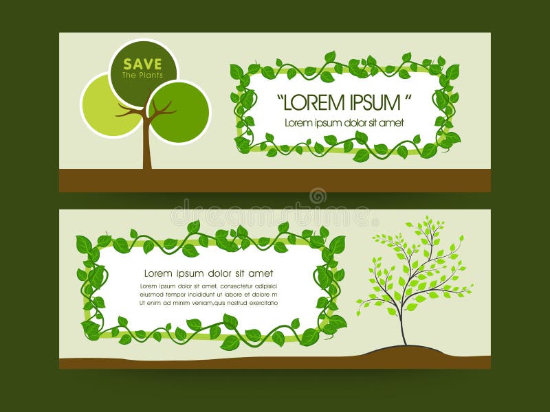 Ecology Header or Banner Design. Stock Illustration - Illustration of ...