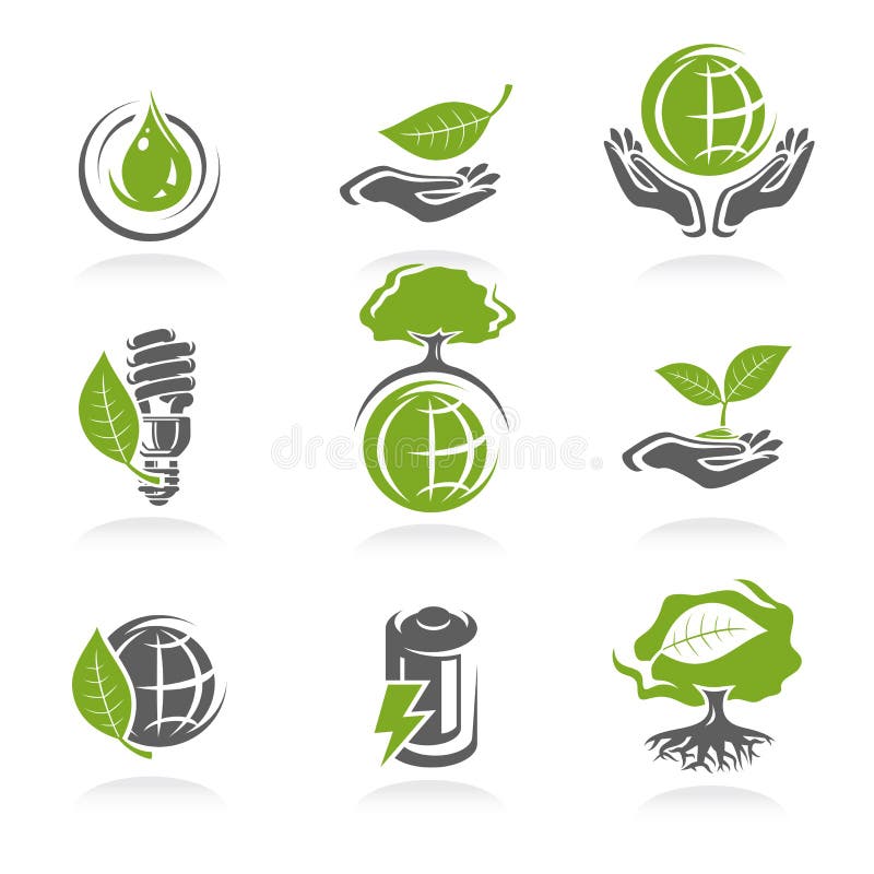 Ecology icon set. Vector stock vector. Illustration of green - 31292168
