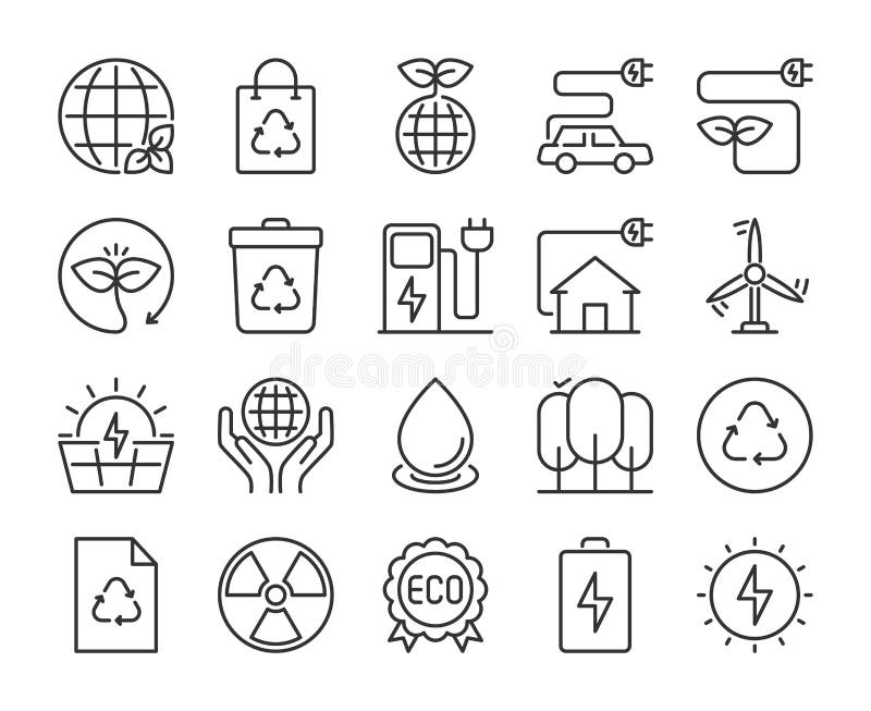 Ecology Icons. Ecology and Environmental Protection Line Icon Set ...