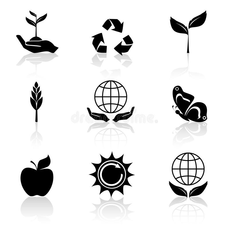 Environmental Protection Icons Stock Illustration - Illustration of ...