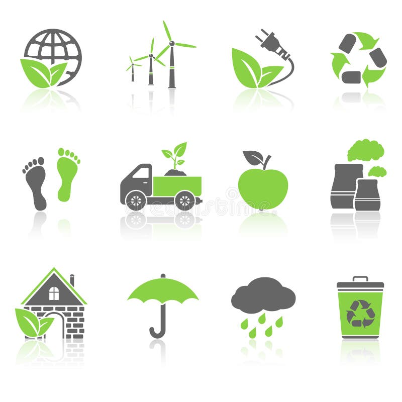Ecology Icons Set stock vector. Illustration of home - 113880043
