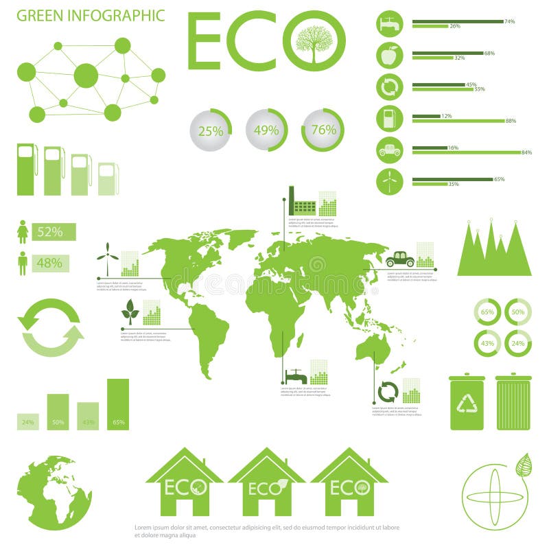 Environment, Ecology Infographic Elements. Environmental Risks, Stock ...