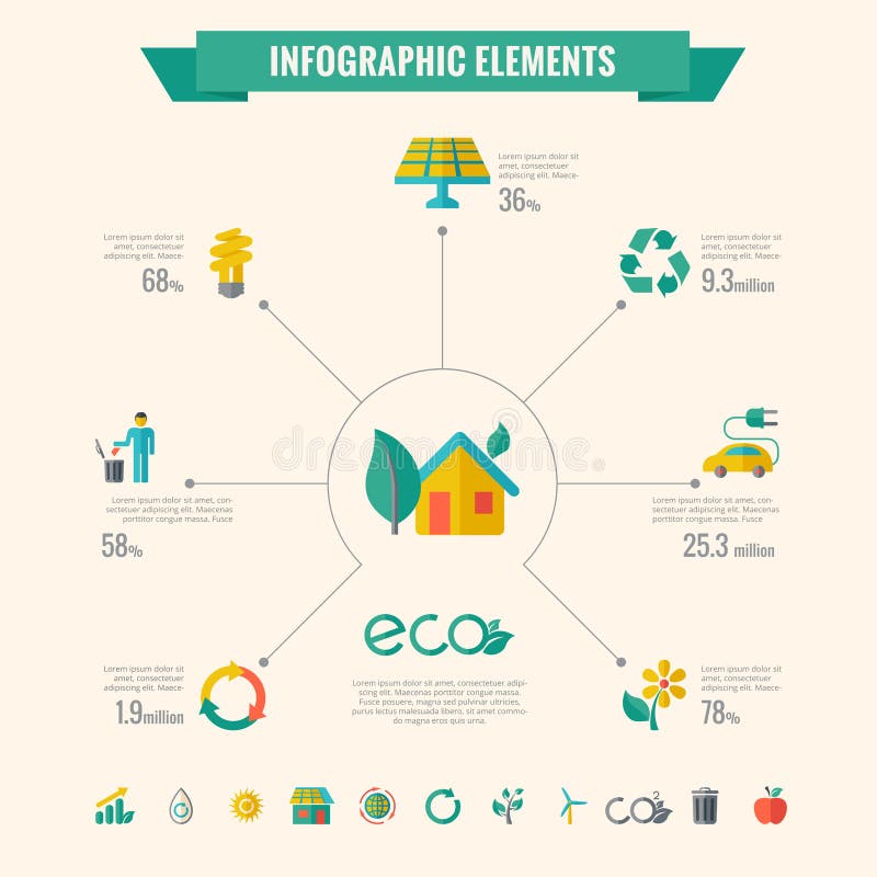 Ecology Infographic Elements Stock Vector - Illustration of energy ...