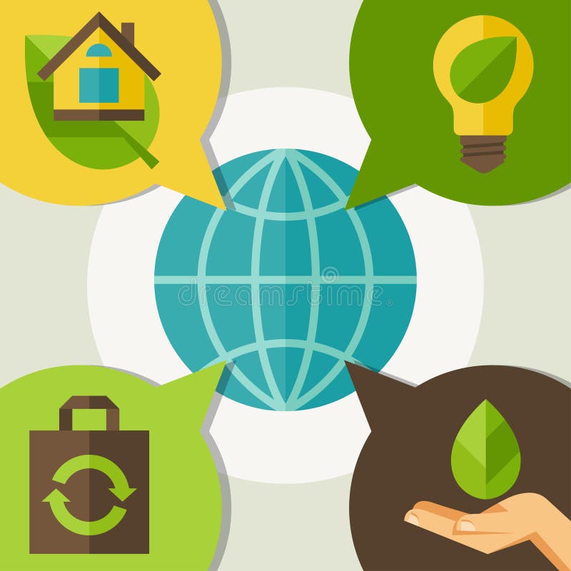 Ecology Infographic with Environment Icons. Stock Vector - Illustration ...