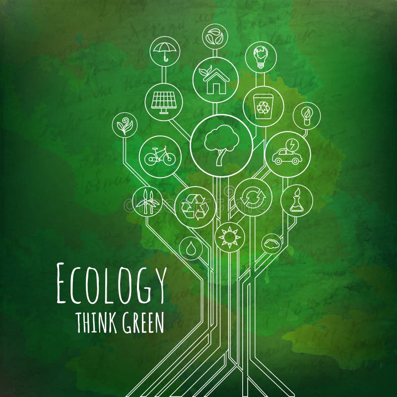 Ecology Infographic. Think Green Stock Vector - Illustration of ...