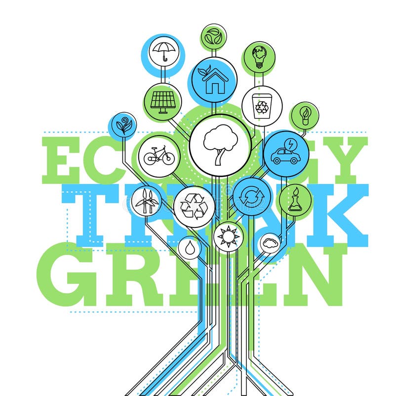 Ecology Infographic. Think Green Stock Vector - Illustration of ...