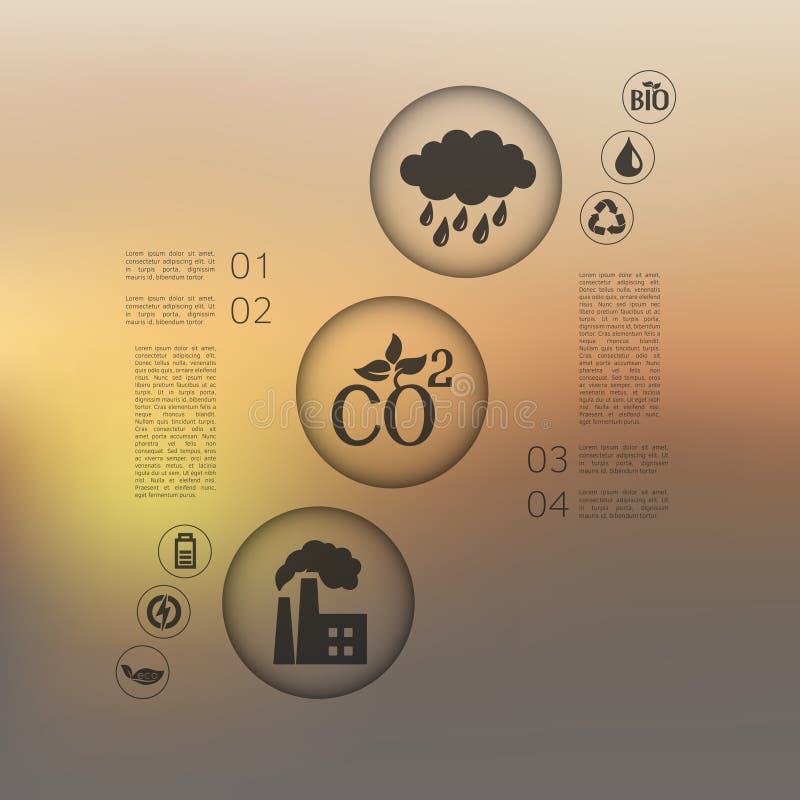Ecology Infographic with Unfocused Background Stock Vector ...