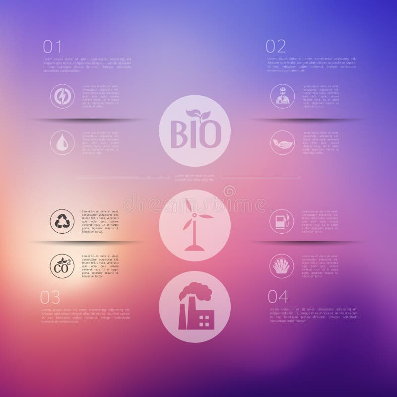 Ecology Infographic with Unfocused Background Stock Vector ...