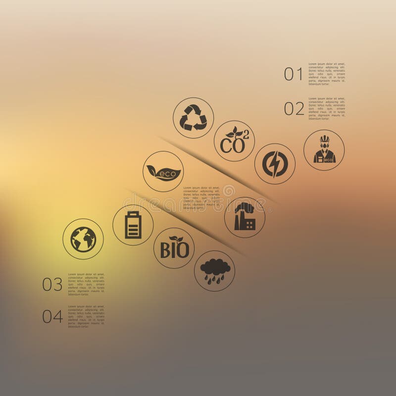 Ecology Infographic with Unfocused Background Stock Vector ...