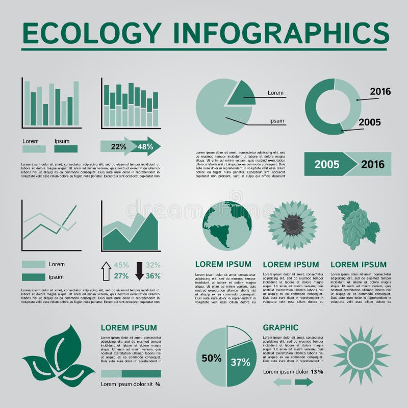 Ecology Infographics Collection, Green Graphic Stock Vector ...