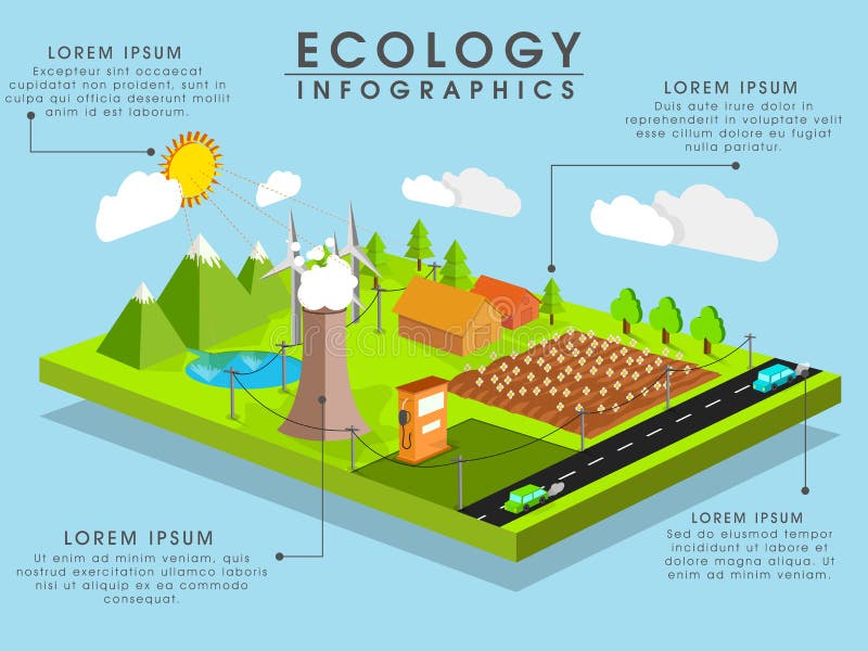 Set of Various Ecology Infographic Elements. Stock Illustration ...