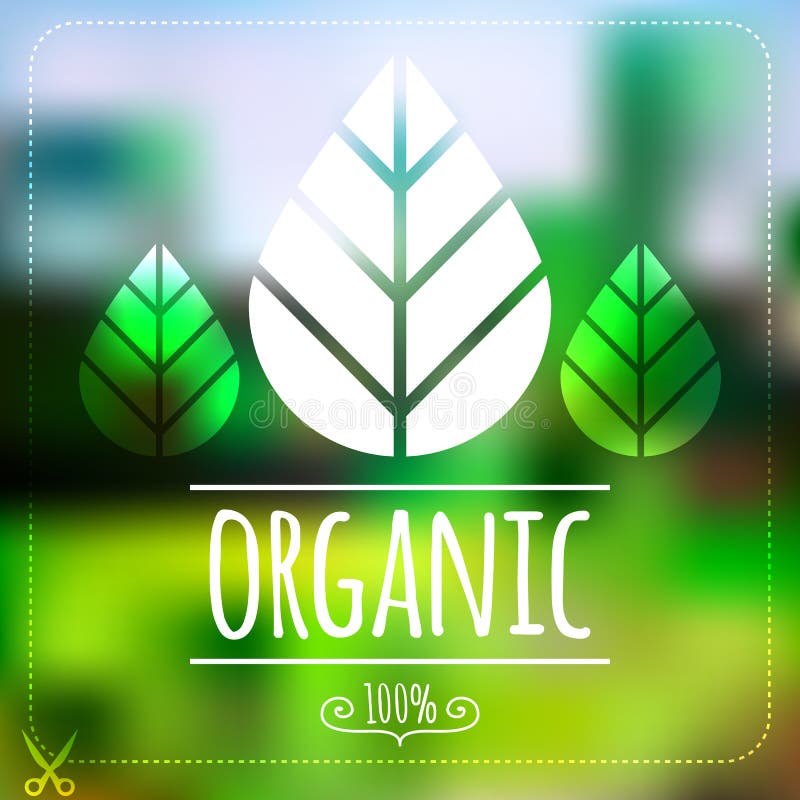 Ecology Label on Blurred Green Landscape Stock Vector - Illustration of ...