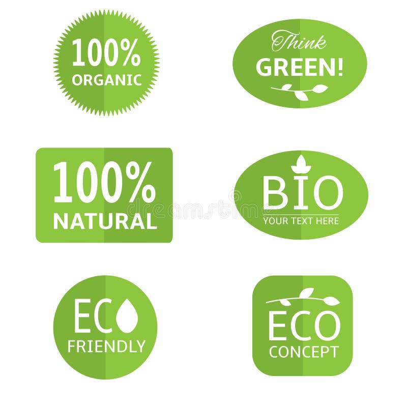 Ecology labels collection stock vector. Illustration of leaf - 77350000
