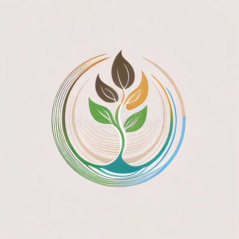 Ecology Logo with Green and Blue Leafs. Vector Illustration Stock ...