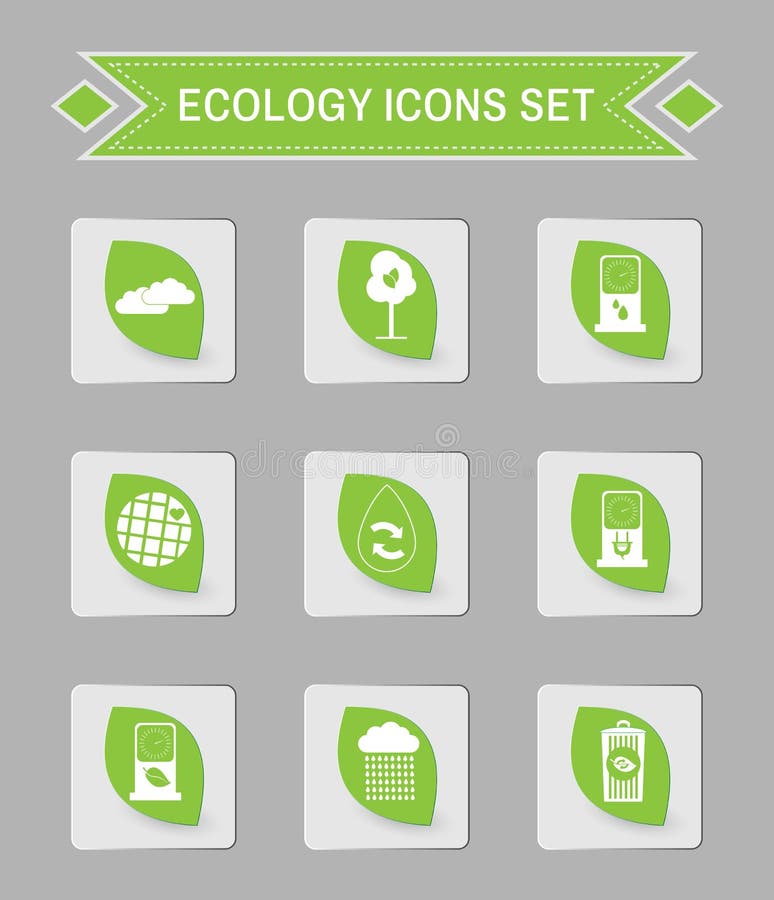 Ecology logo icon set. stock vector. Illustration of clouds - 59445695