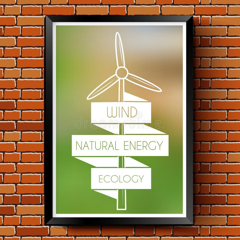 Ecology Logo or Label Template with Blurred Stock Vector - Illustration ...