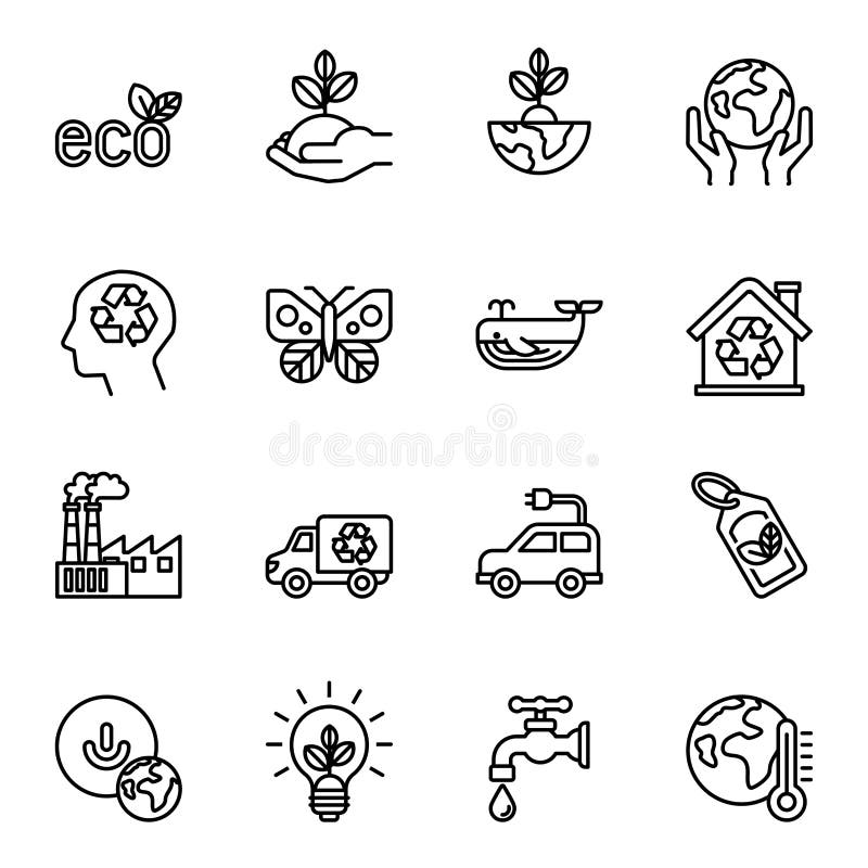 Green Eco Icons Stock Vector Illustration Of Drop Circle 19293276