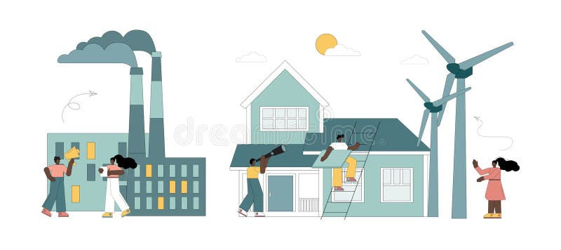 Ecology and Nature Pollution Concept. Harmony between Man and Nature ...