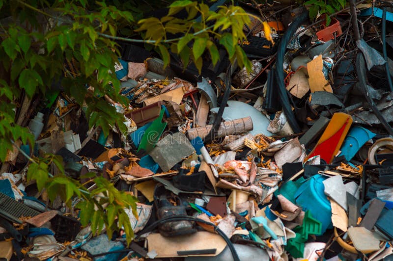 Ecology Nature Pollution by Garbage and the Globe Stock Image - Image ...