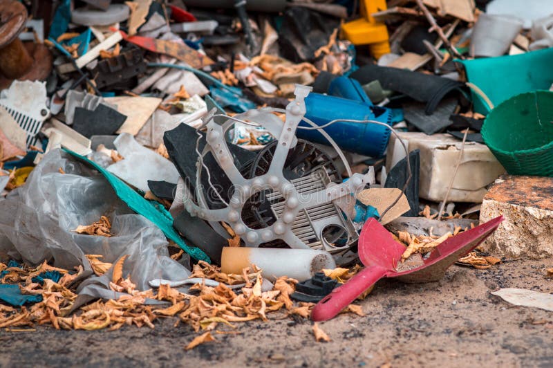 Ecology Nature Pollution by Garbage and the Globe Stock Image - Image ...