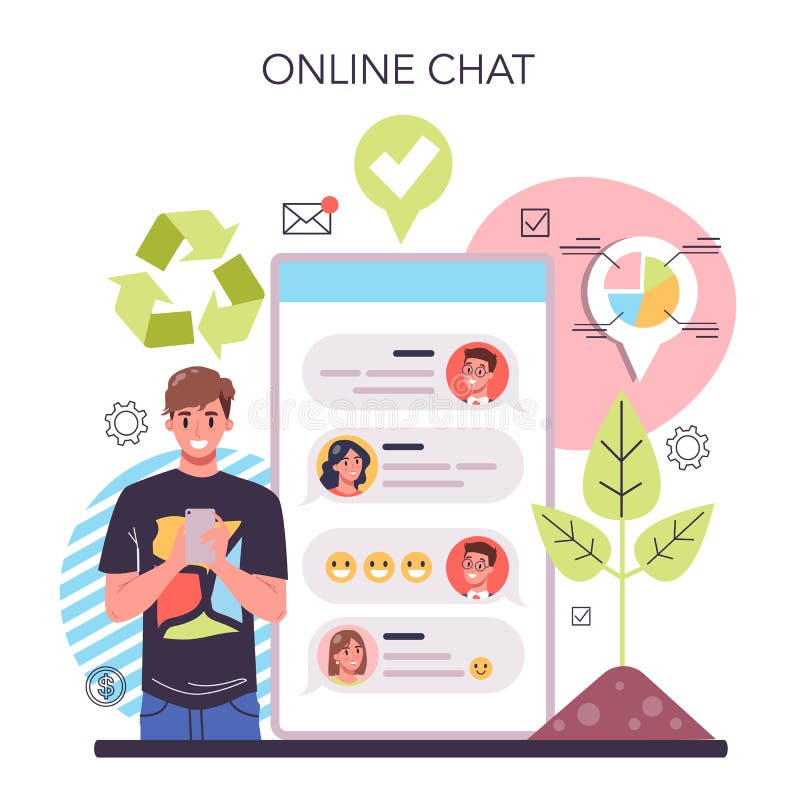 Ecology Online Service or Platform. Idea of Environmental Protection ...