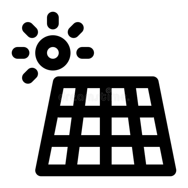 Solar Cell, Solar Panel, Solar Energy Outline Icon Stock Vector ...