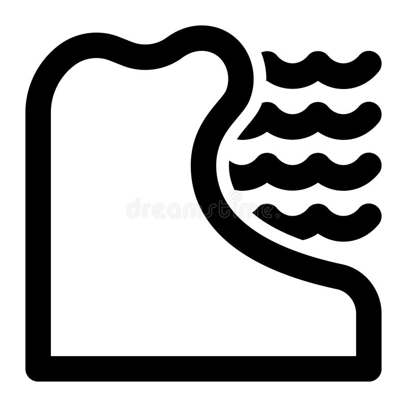 Erosion, Soil Erosion, Water Outline Icon Stock Vector - Illustration ...