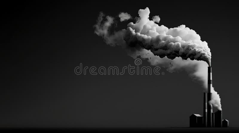 Ecology Pollution, Smoke from a Pipe on a Black Background, Graphic ...