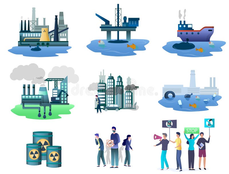 Air Pollution Sources Infographics Stock Illustration - Illustration of ...