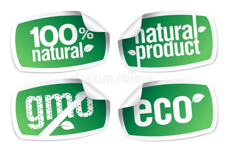 Ecology product stickers stock vector. Illustration of leaf - 14447748
