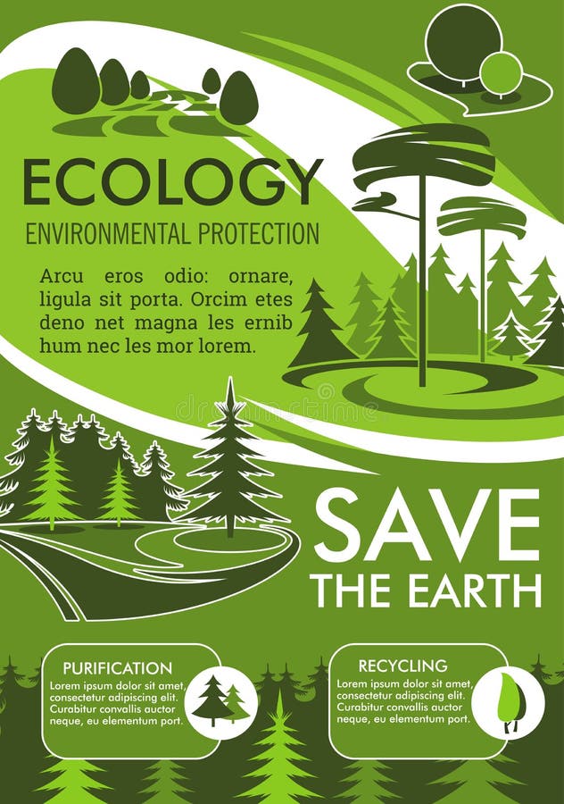 Ecology Protection Banner for Save Earth Design Stock Vector ...