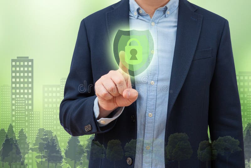 Ecology Protection and Development and Environment Concept. Young Man ...