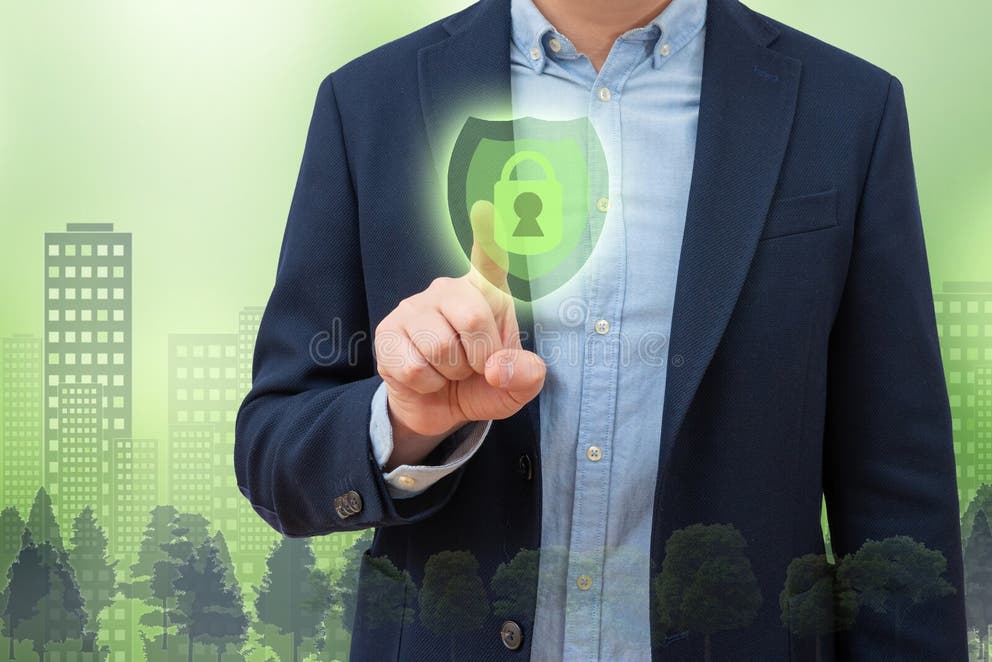 Ecology Protection and Development and Environment Concept. Young Man ...