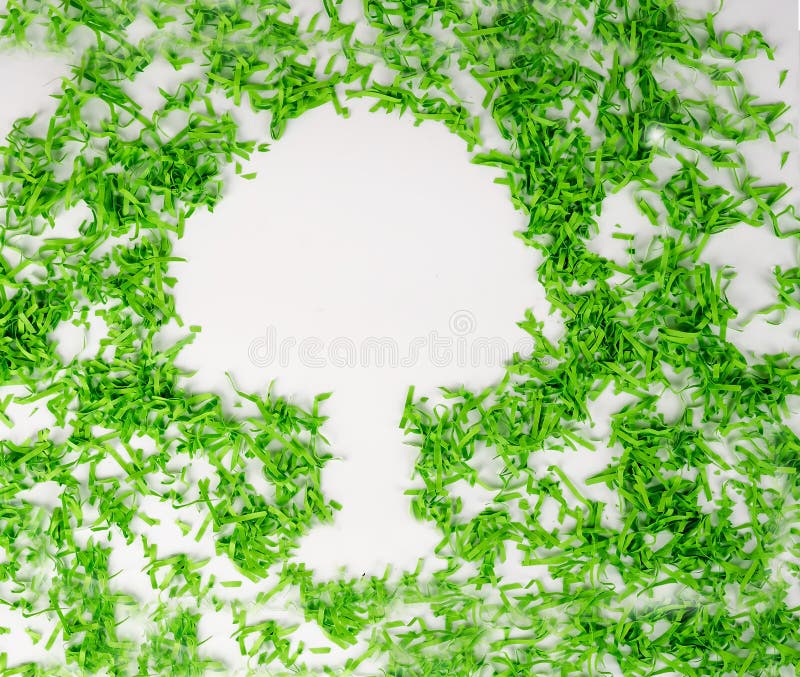 Ecology Recycle Concept with Tree Made from Shredded Green Paper ...