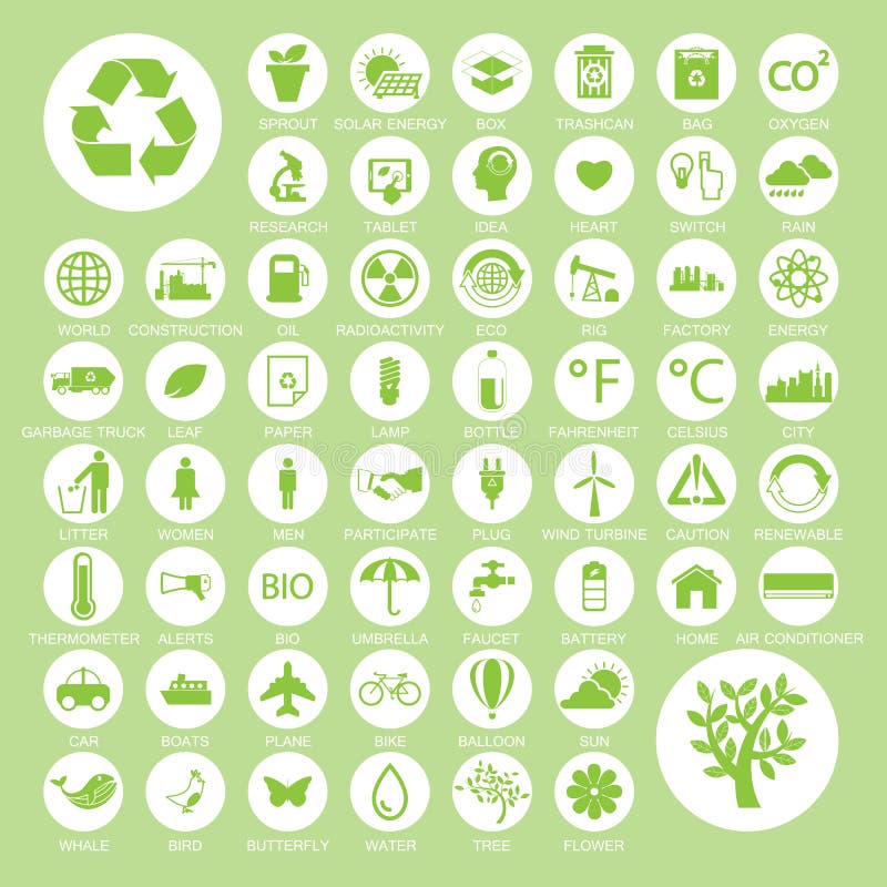 Green environment ECO icon stock vector. Illustration of environmental ...