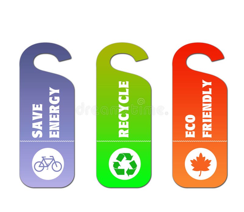 Ecology and Recycle Tags for Environmental Design Stock Illustration ...