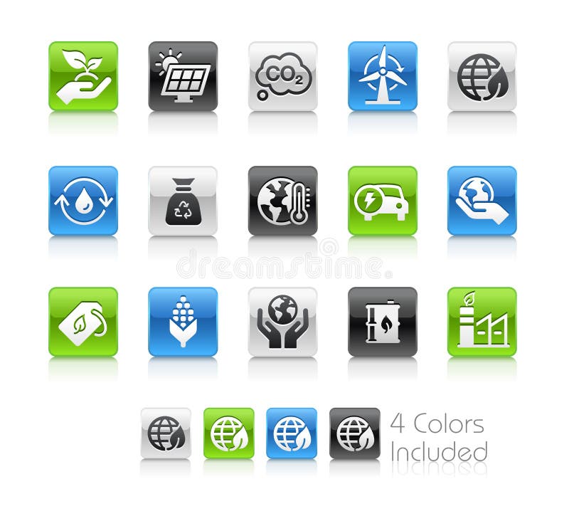 Ecology and Renewable Energy Icons // Clean Series Stock Vector ...