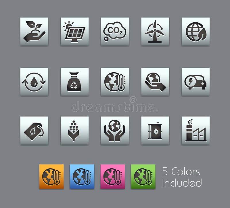 Ecology and Renewable Energy Icons // Satinbox Series Stock Vector ...