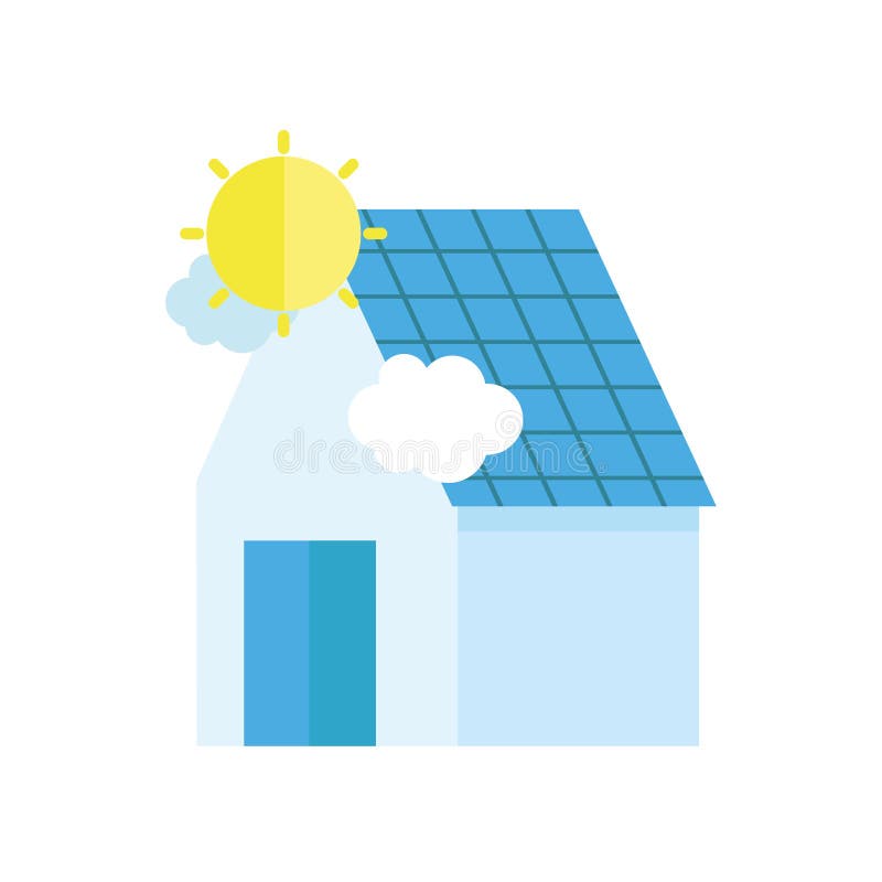 Ecology Renewable Environment Solar Panel House Icon Stock Vector ...