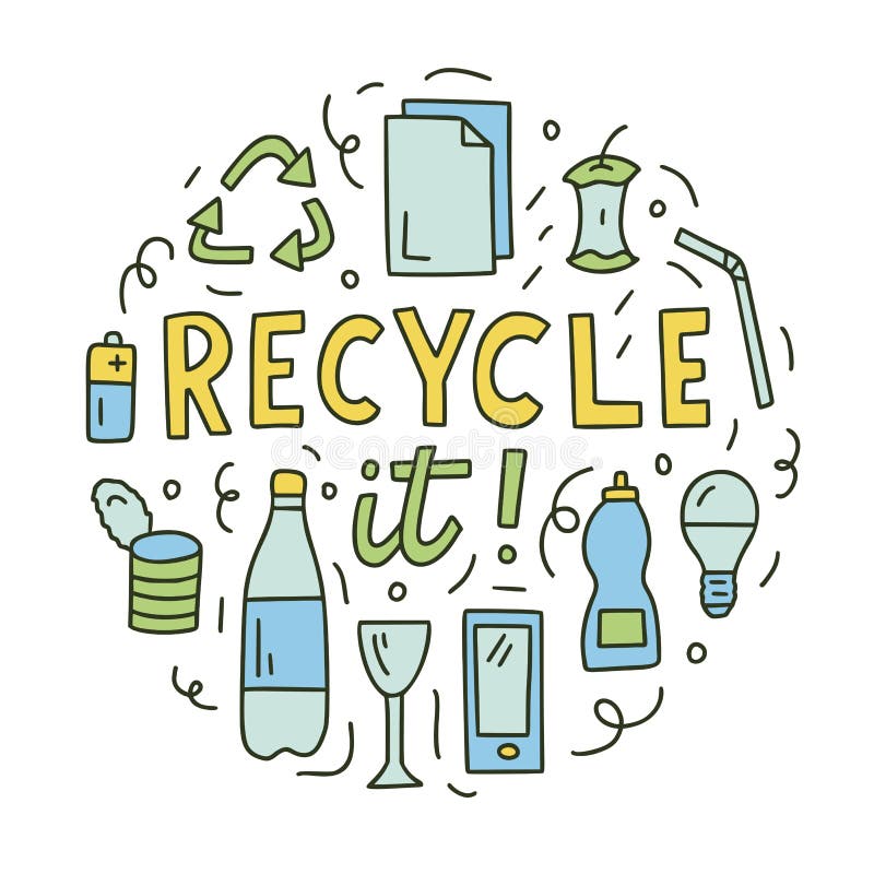 Ecology Round Doodle Concept Stock Vector - Illustration of banner ...